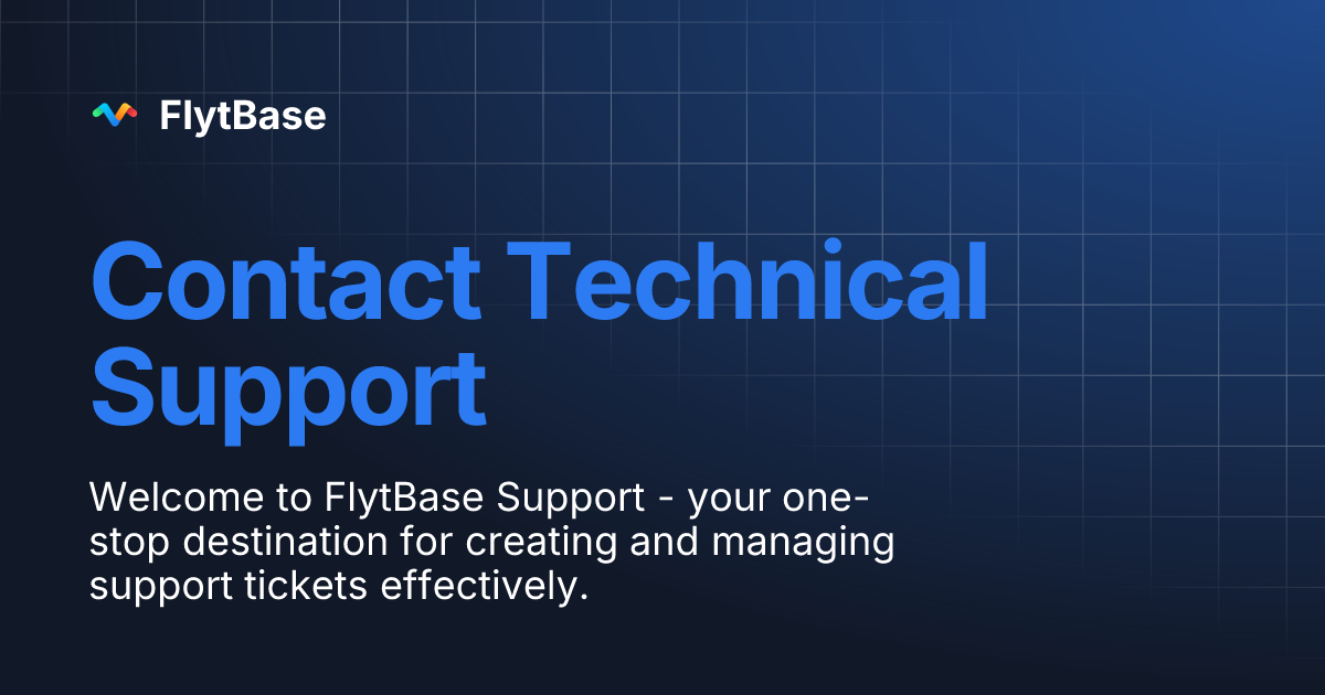 Contact Technical Support | FlytBase