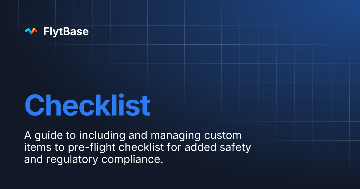 Checklist | FlytBase